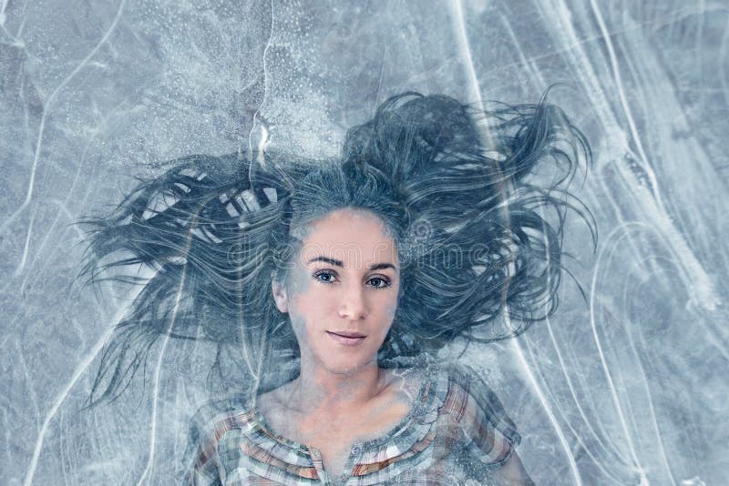 Woman frozen in ice stock photo. Image of fresh, blue - 29047064
