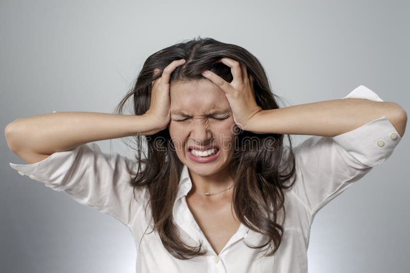 Woman is frustrated stock photo. Image of depression - 33240924