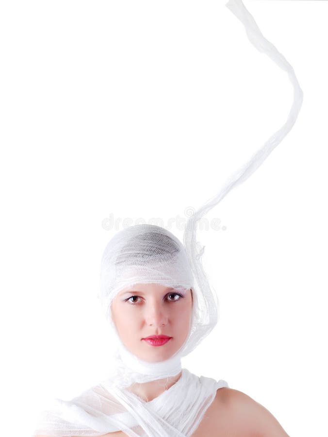 Woman fully in bandage stock photo. Image of studio, mask - 7778884