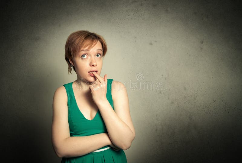 Woman with the Funny Expression Stock Photo - Image of looking, hands ...