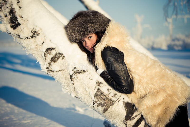Woman Fur Coat Lay Tree Stock Photos - Free & Royalty-Free Stock Photos ...