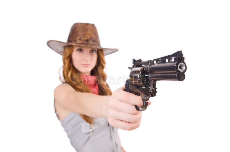 Redhead Aiming Cowgirl Gun Stock Photos - Free & Royalty-Free Stock ...