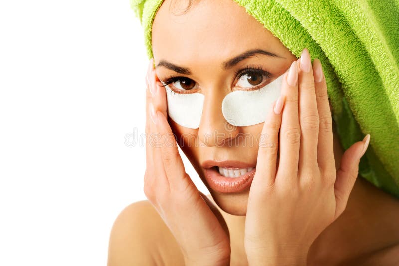 Woman with gel eye mask stock image. Image of pretty - 58899715
