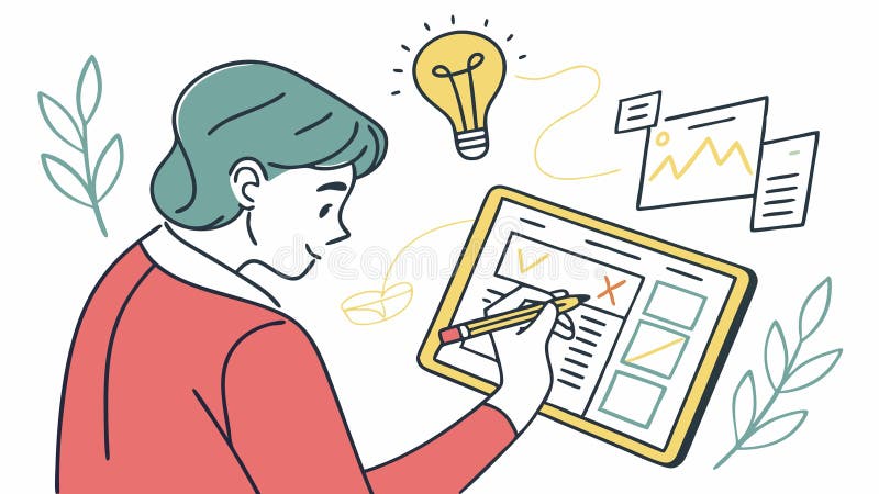 Woman Generating Ideas on Laptop, Creative Thinking and Innovation ...