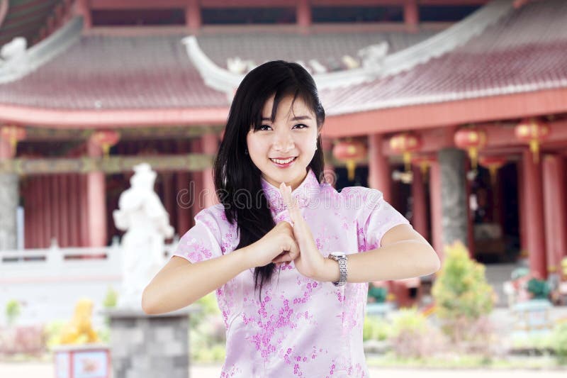 Woman with Gesture of Congratulation Stock Image - Image of cheerful ...