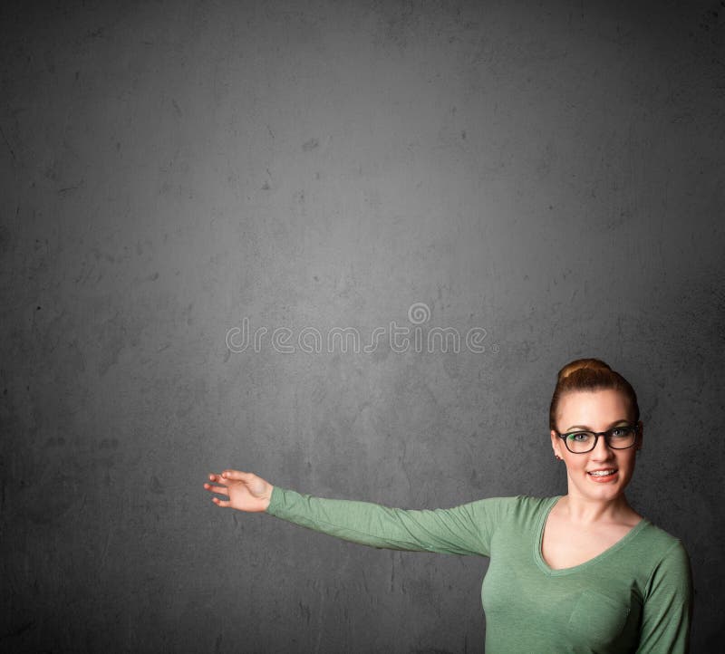 Woman Gesturing with Copy Space Stock Image - Image of background ...