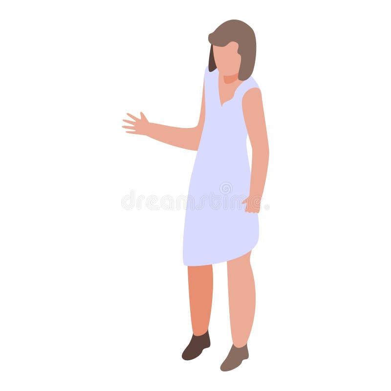 Woman Gesturing while Explaining Something Important Stock Illustration ...