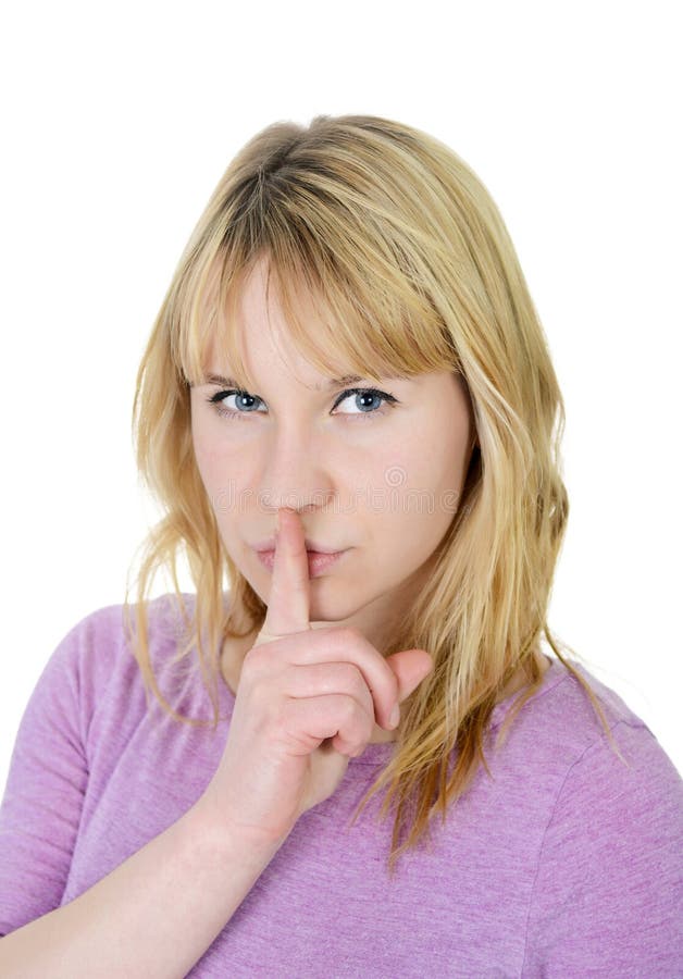 Woman gesturing hush stock photo. Image of isolated, gesturing - 43544636