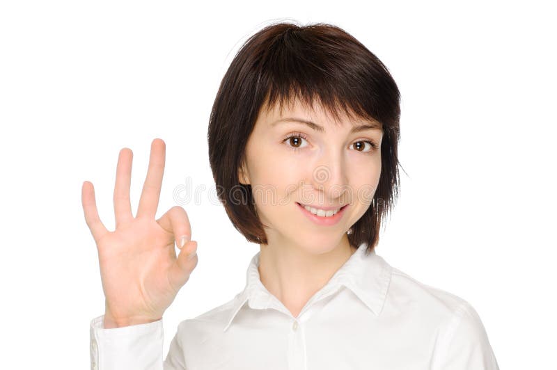 Woman gesturing okay stock image. Image of success, beautiful - 24348707