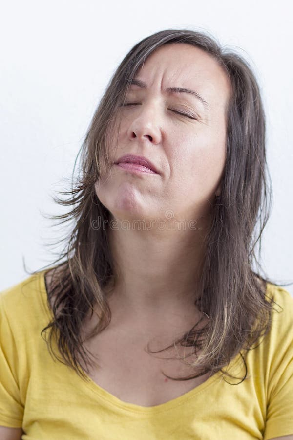 A Woman with a Suffering Expression Stock Photo - Image of female ...