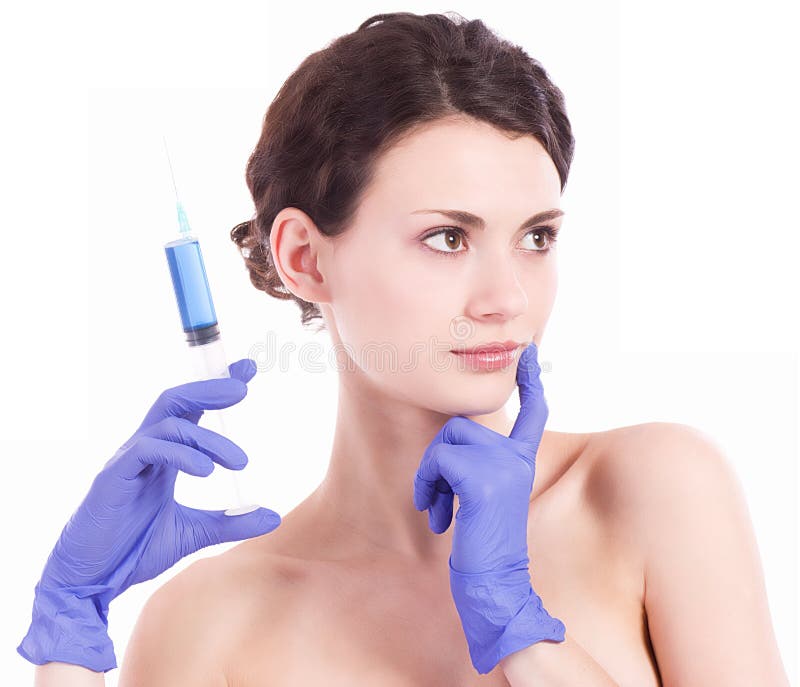 Woman Gets an Injection in Her Face Stock Photo - Image of cosmetology ...