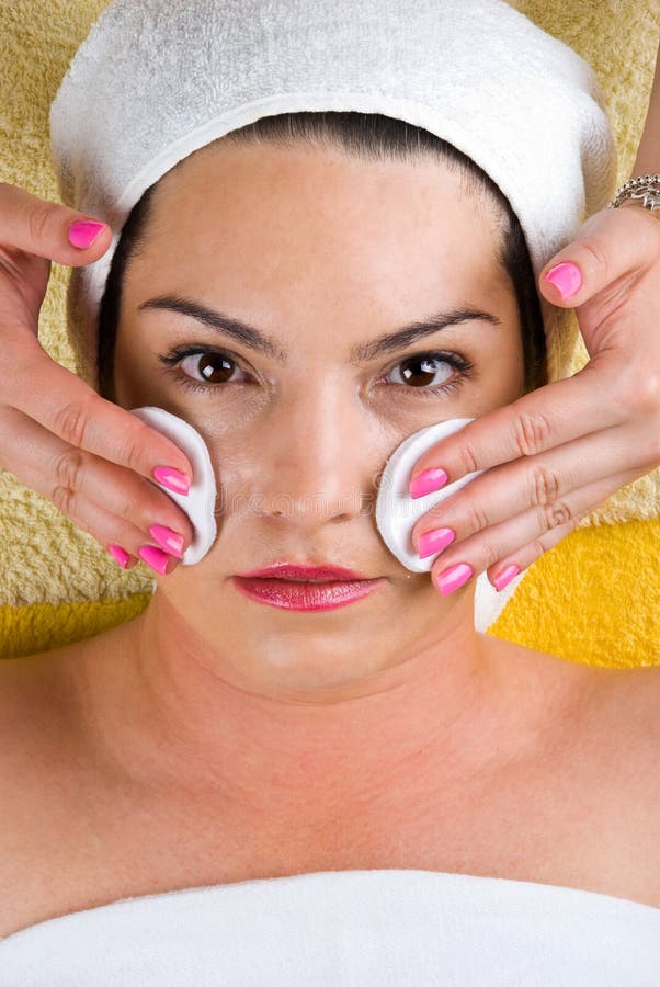 Woman Getting Cleansing Face Stock Image - Image of clean, healthy ...