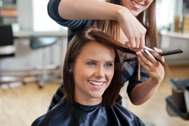 Woman Getting a Haircut stock image. Image of hairdresser - 36931861 Woman Getting a Haircut stock image. Image of hairdresser - 36931861