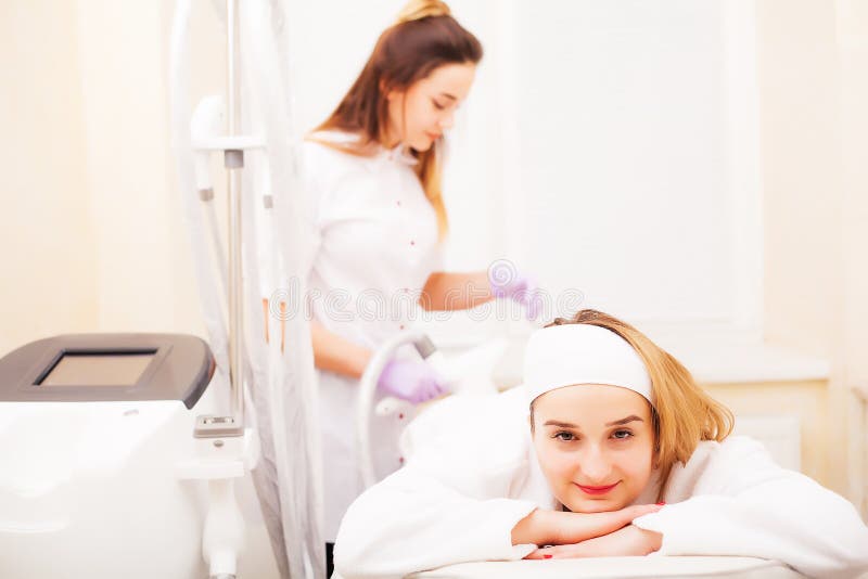 Woman Getting LPG Hardware Massage at the Beauty Clinic Stock Photo ...