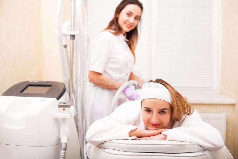 Woman Getting LPG Hardware Massage at the Beauty Clinic Stock Photo ...