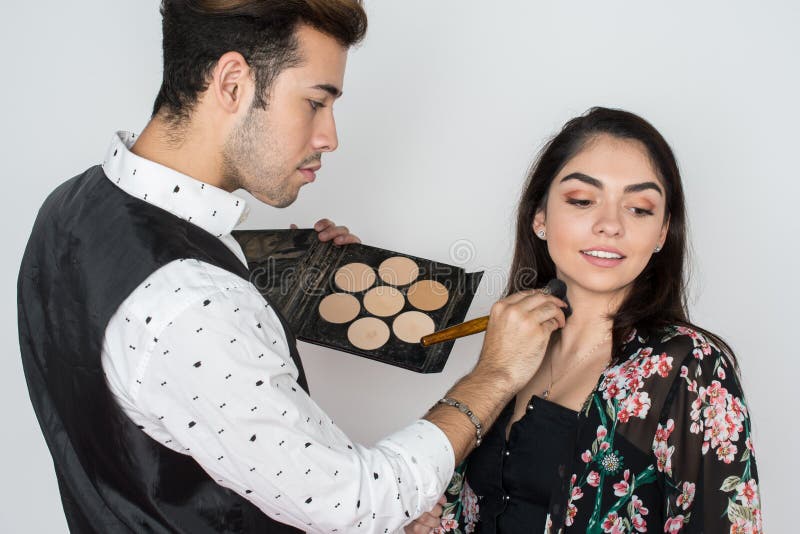 Woman Getting Makeup Done stock image. Image of makeup - 101075185