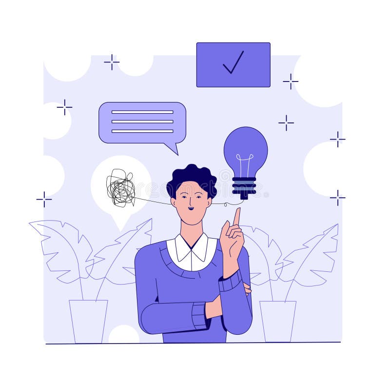 Woman Getting New Idea Concept Vector. Vector Illustration Stock Vector ...