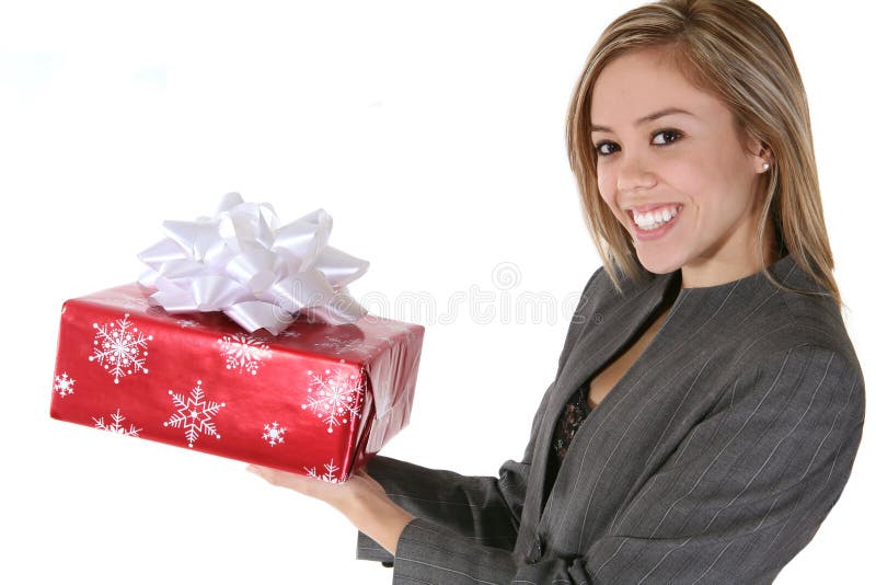 Woman with Gift stock image. Image of beauty, christmas - 2214257