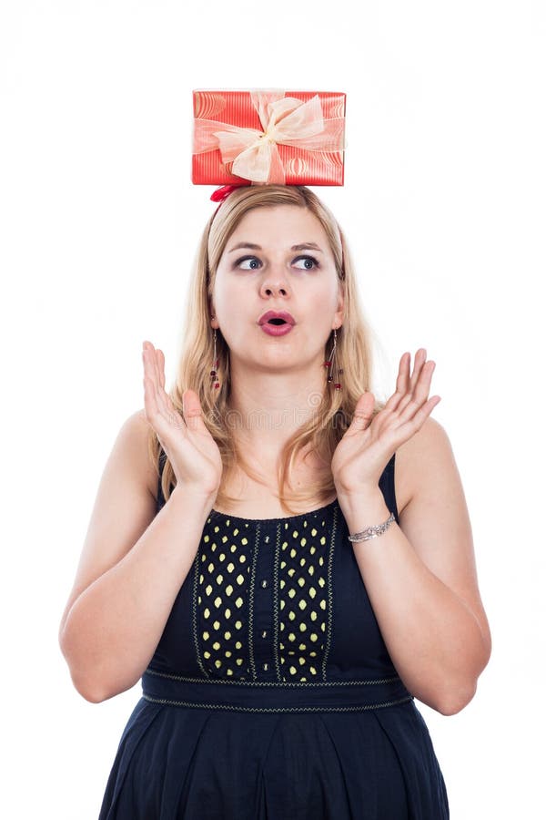 Shocked Christmas Woman with Shoes Stock Image - Image of female ...