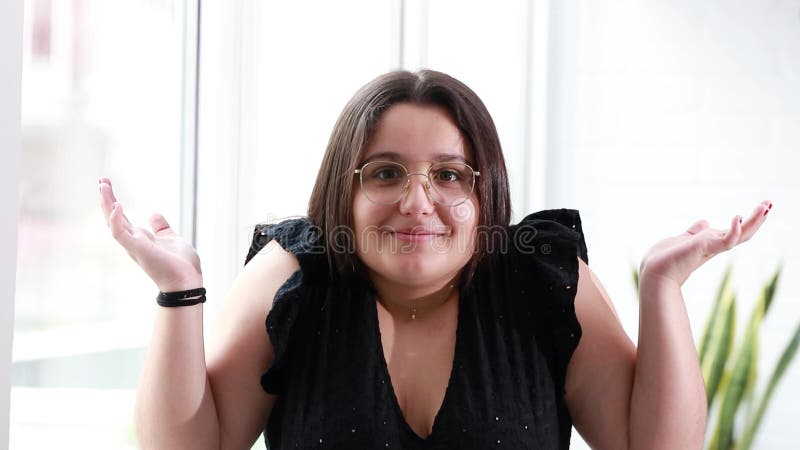 Woman or Girl with Expression of Incomprehension Stock Video - Video of ...