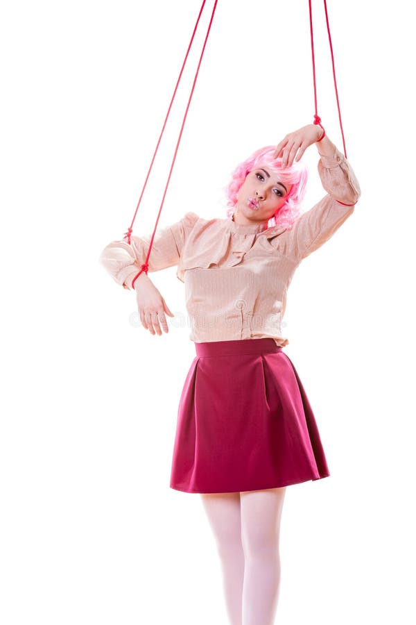 Woman Girl Stylized Like Marionette Puppet on String Stock Image ...