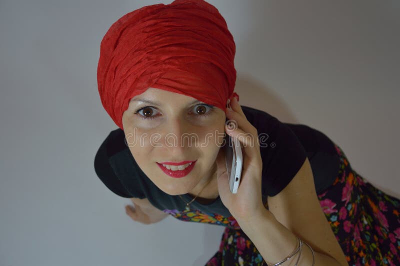Beautiful Gypsy - Eastern Woman in Red Turban, Gir Stock Image - Image ...