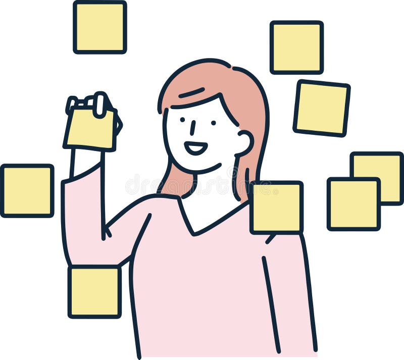 Woman Giving an Idea Simple Illustration Stock Vector - Illustration of ...