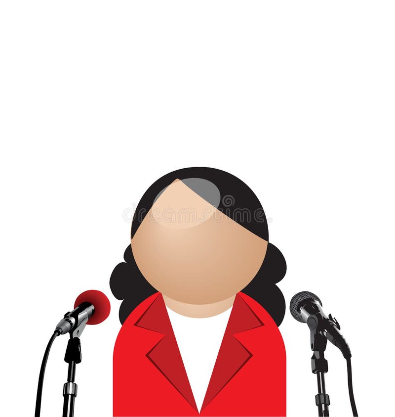 Cartoon Host Emcee with Microphone Stock Vector - Illustration of ...