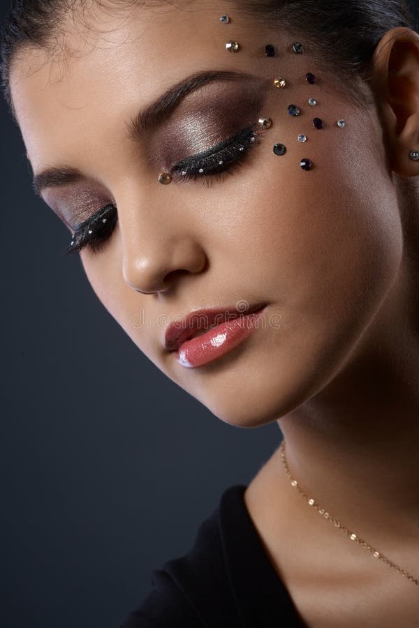 Woman in glamorous makeup stock photo. Image of close - 28890978