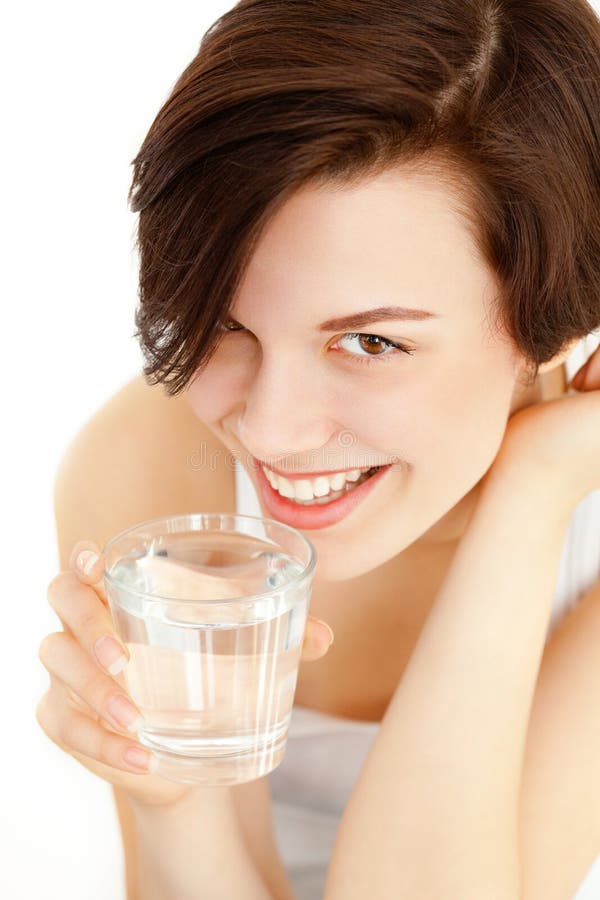 Woman with glass of water stock image. Image of drink - 24230021