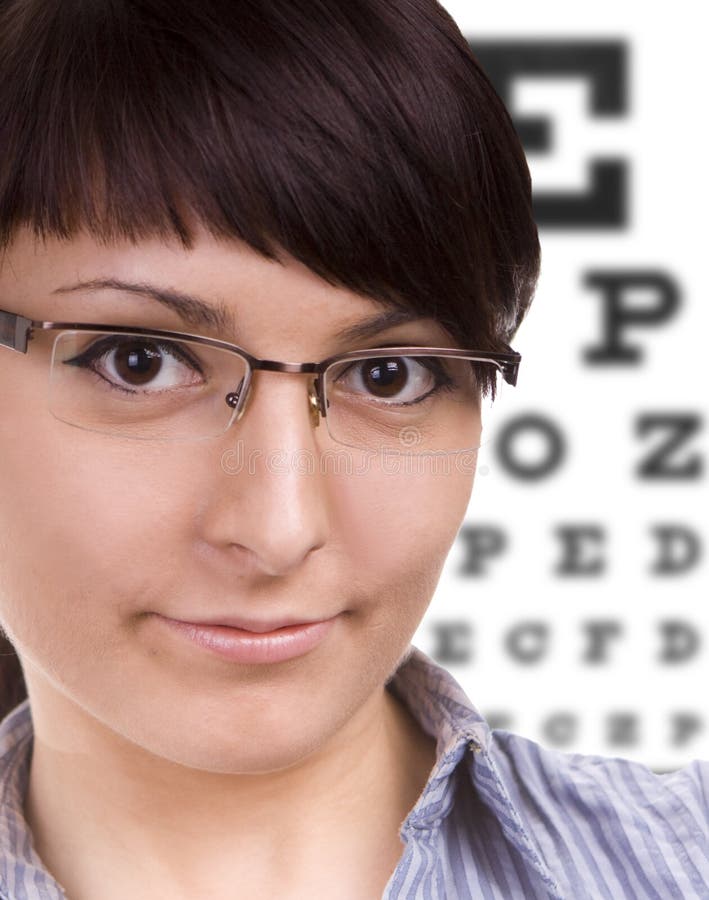 Woman and eye chart stock photo. Image of laser, care - 37777168