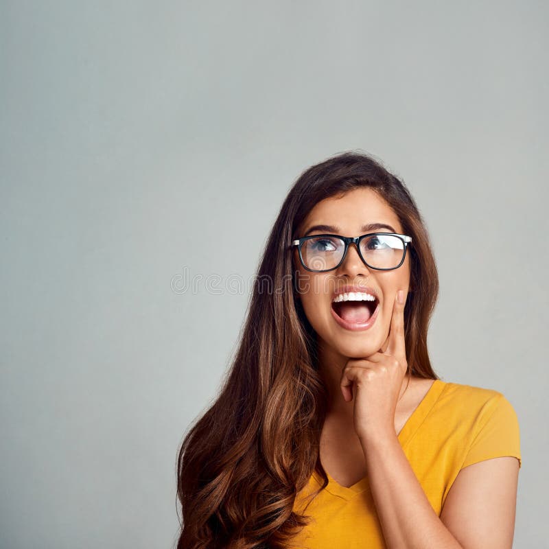 Woman, Glasses and Thinking in Studio for Decision, Problem Solving and ...
