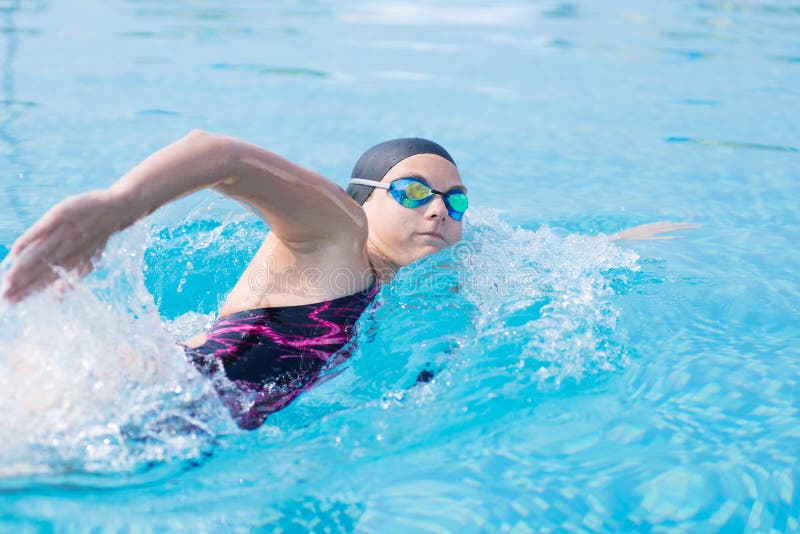 Keep Fit through Swimming Laps in Swimming Pool Stock Image - Image of ...