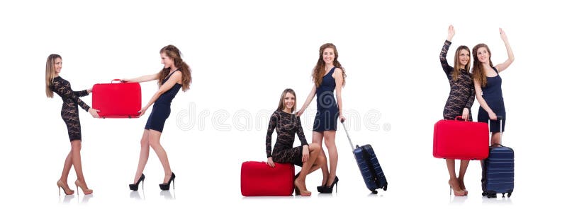 Woman Going To Summer Vacation Isolated on White Stock Image - Image of ...