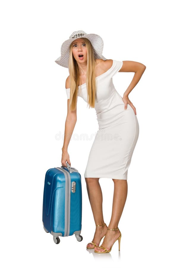 Woman Going To Summer Vacation Stock Image - Image of beauty, baggage ...