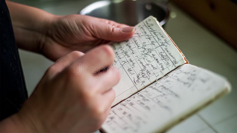 Woman is Going To Write Something on His Notebook. Top View, Flat Lay ...