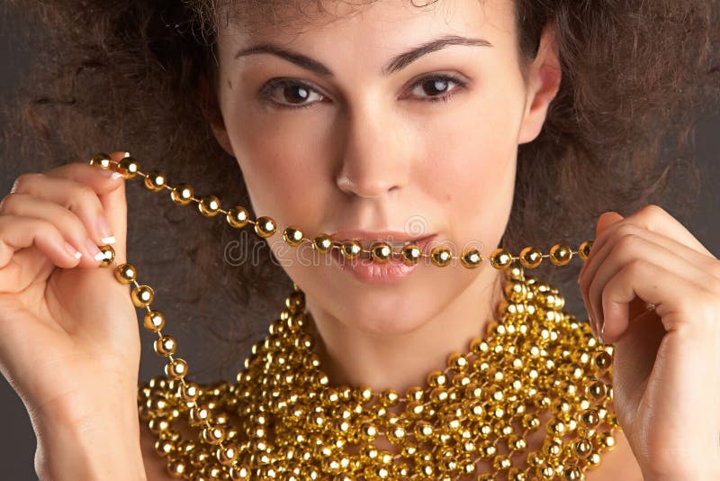 Woman and GOLD #2 stock image. Image of femininity, full - 12207287