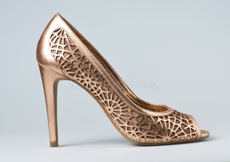 Woman Gold Shoes on Background Stock Image - Image of beautiful ...