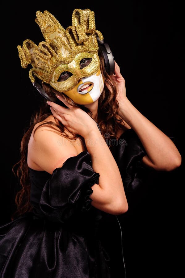 Woman in half mask stock image. Image of beauty, color - 15584477