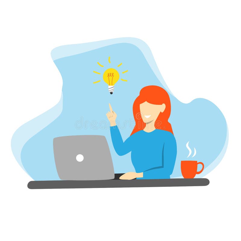 Woman Got Idea Stock Illustrations – 116 Woman Got Idea Stock ...