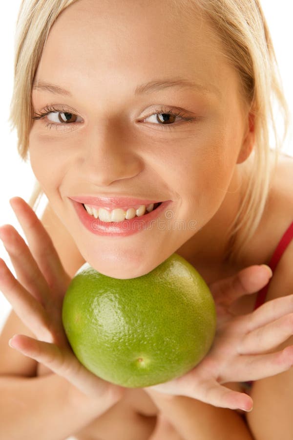 Woman with grapefruit stock image. Image of caucasian - 11679595