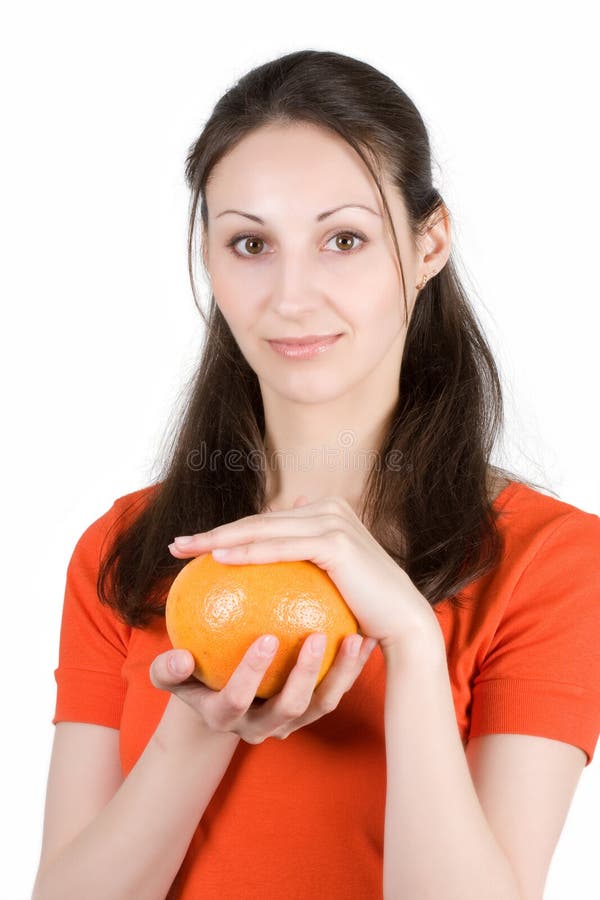 Woman with grapefruit stock image. Image of holding, people - 9173101