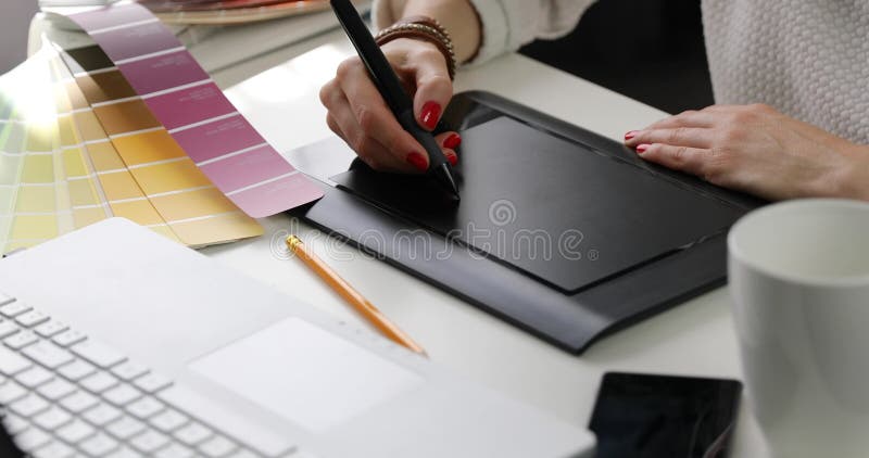 Graphic Designer Graphic Designer, Demonstrating Her Design Skills ...