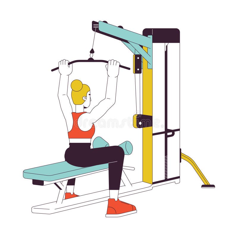 Lat Pulldown Machine Stock Illustrations – 128 Lat Pulldown Machine ...
