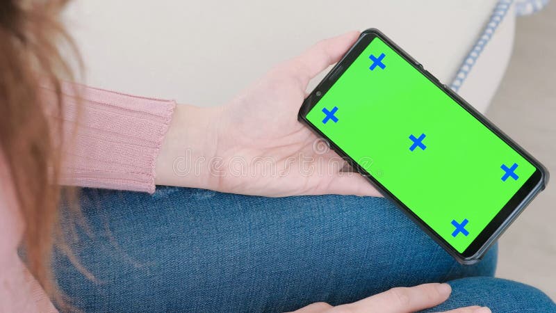 Woman with green screen stock photo. Image of chroma - 106570442