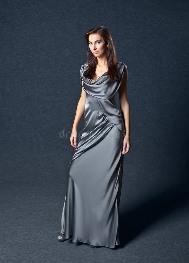 Woman in grey dress. stock photo. Image of white, beautiful - 17324370