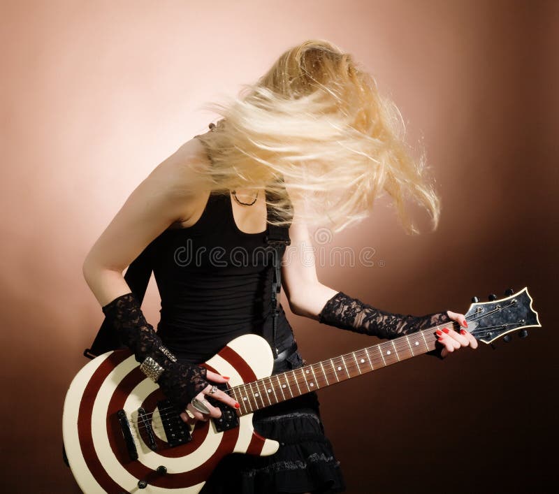 Woman with guitar stock photo. Image of woman, instrument - 11852224