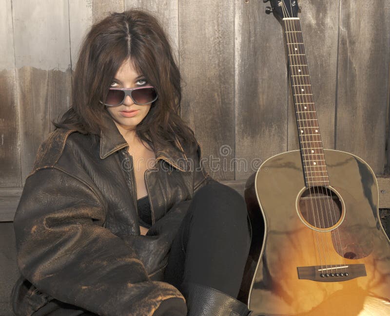 Attractive Young Woman with Guitar Stock Image - Image of gorgeous ...