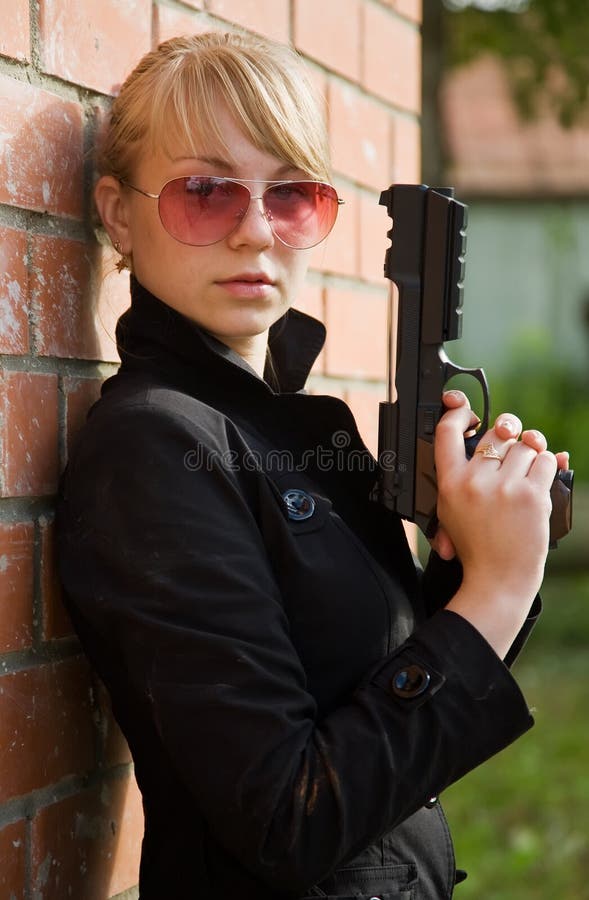 Dangerous Woman stock photo. Image of automatic, semi - 6149612
