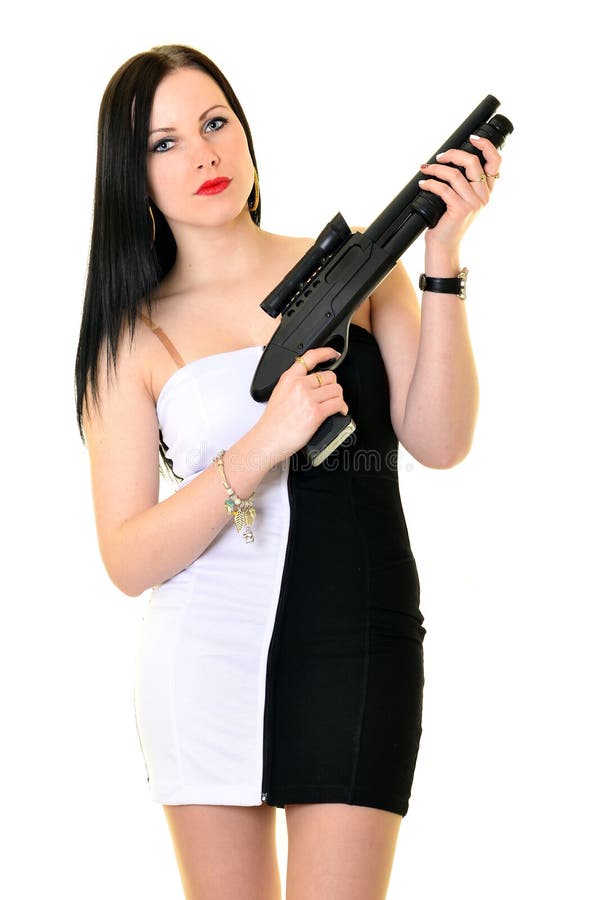Woman with Gun stock photo. Image of female, fighter - 38937936